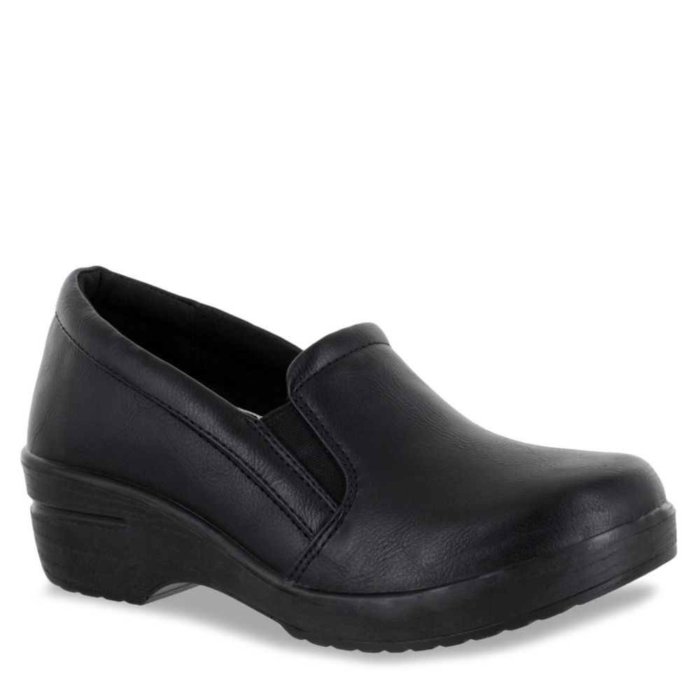 Black Easy Works Womens Leeza Slip Resistant Work Shoe Rack Room Shoes