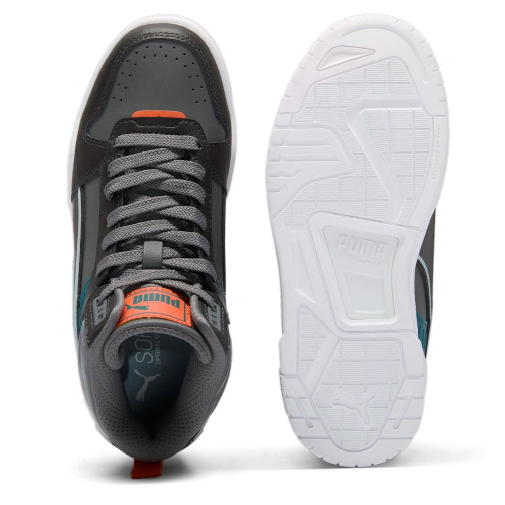 Grey Puma Boys Big Kid Rbd Tech Mid Sneaker | Rack Room Shoes