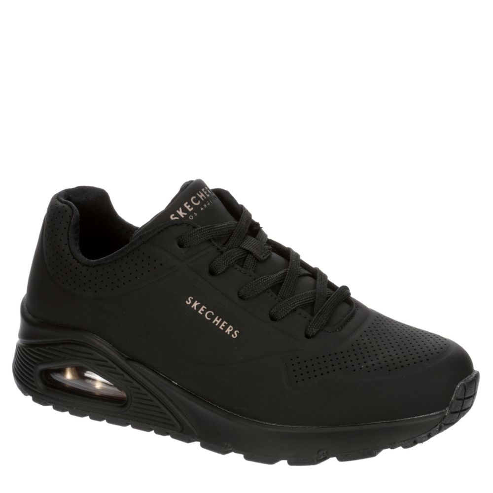 Black Skechers Womens Uno Stand On Air Sneaker Casual Off Broadway Shoes