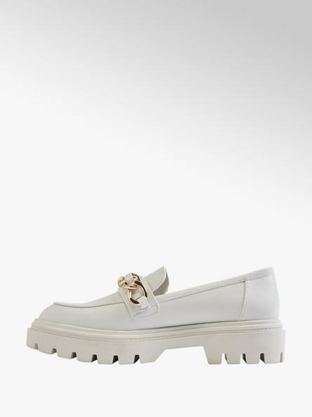 Catwalk Plateau Loafer in Weiß mit Metallic-Detail | DEICHMANN AT